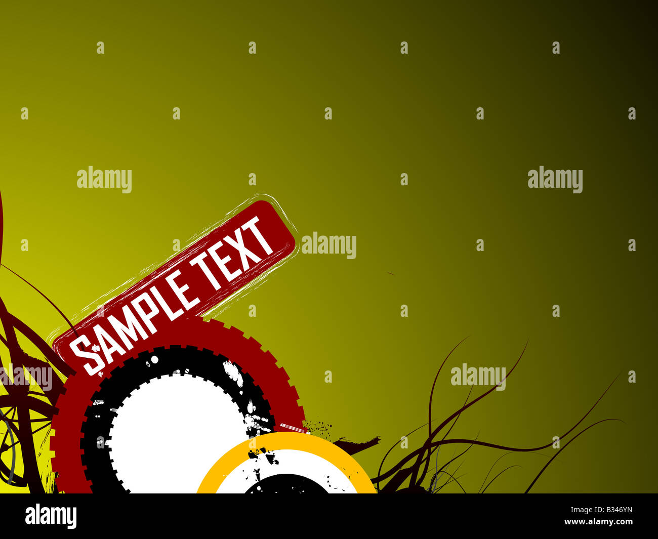 stained circular design with text template Stock Photo - Alamy
