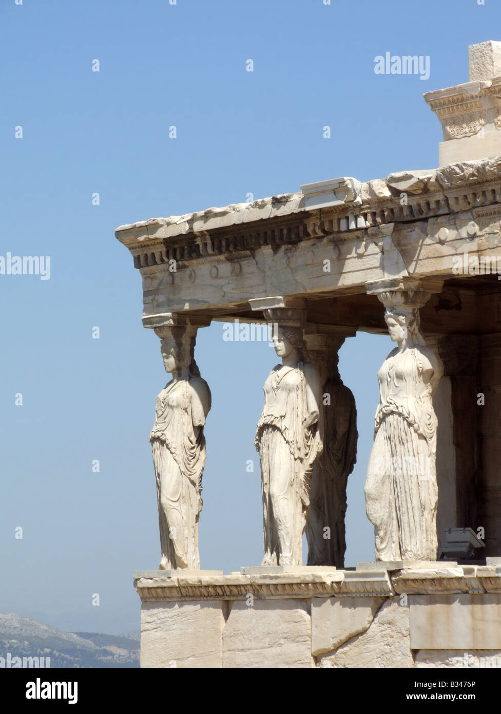 Caryatids of the Erechteion by parthenon in athens Stock Photo - Alamy