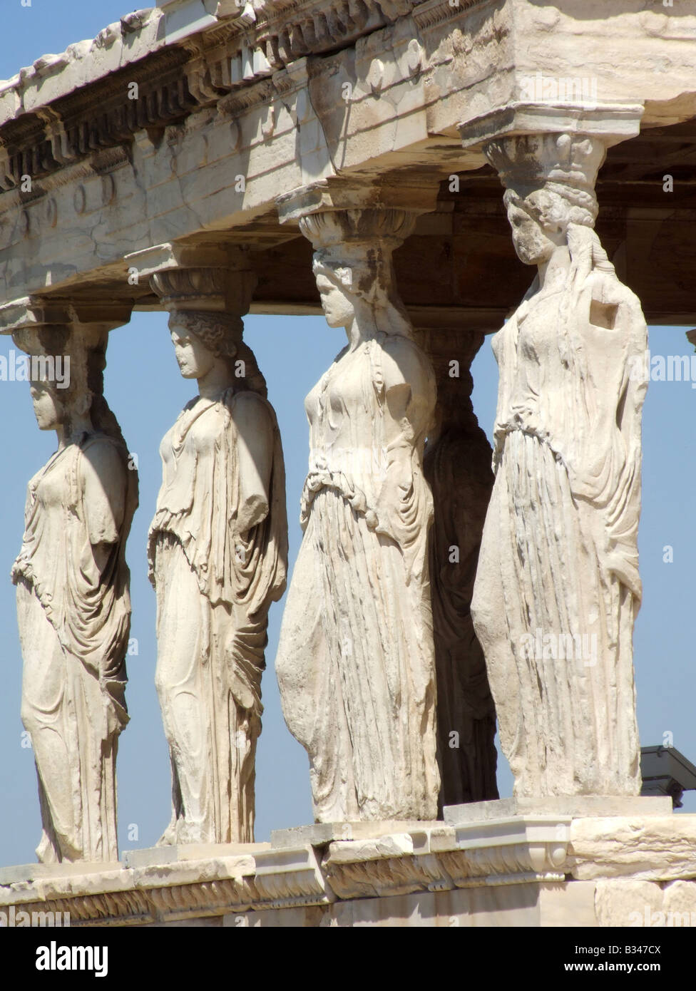 Caryatids of the Erechteion by parthenon in athens Stock Photo - Alamy