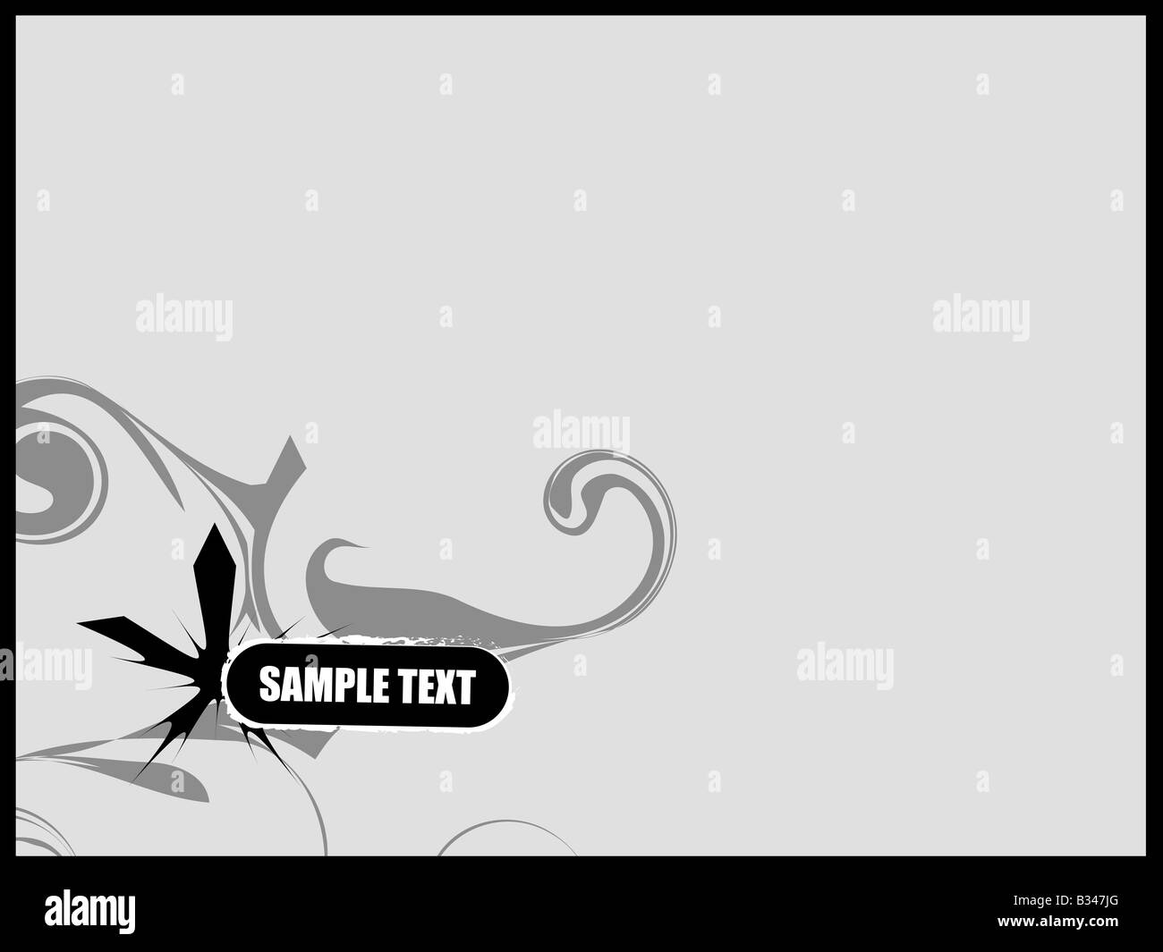 swirly design and text template Stock Photo - Alamy