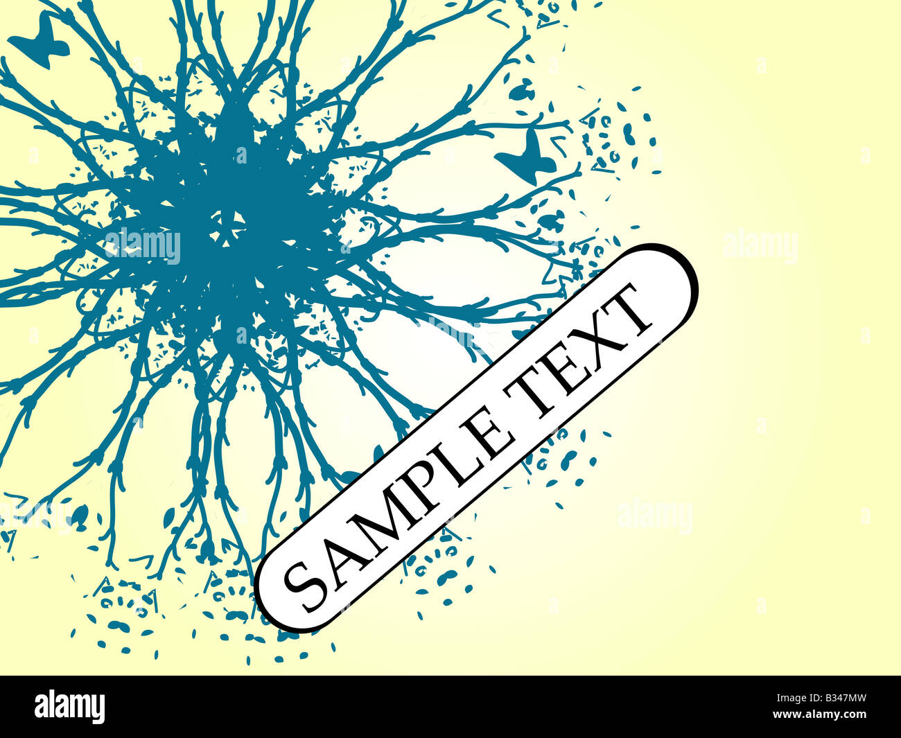 swirly design with text template on gradient background Stock Photo - Alamy