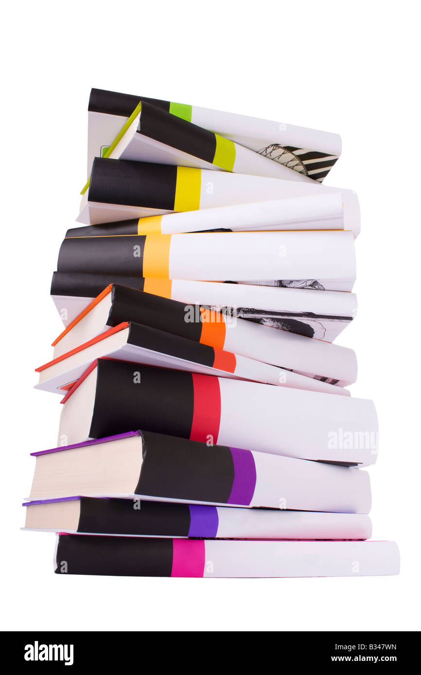 Pile of colorful books isolated on white Stock Photo - Alamy