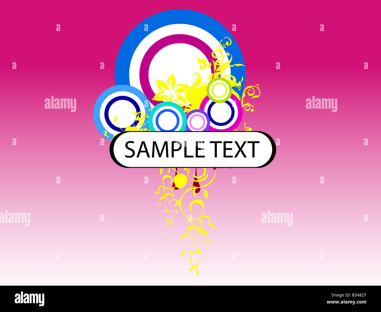 text-template with swirly circles Stock Photo - Alamy
