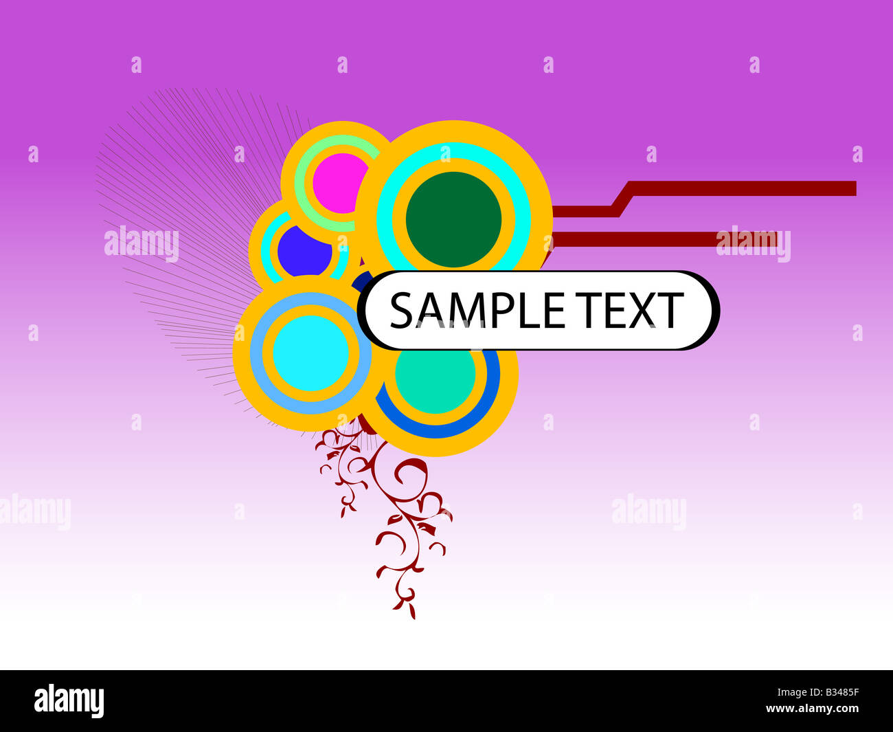text-box with swirly circles Stock Photo - Alamy