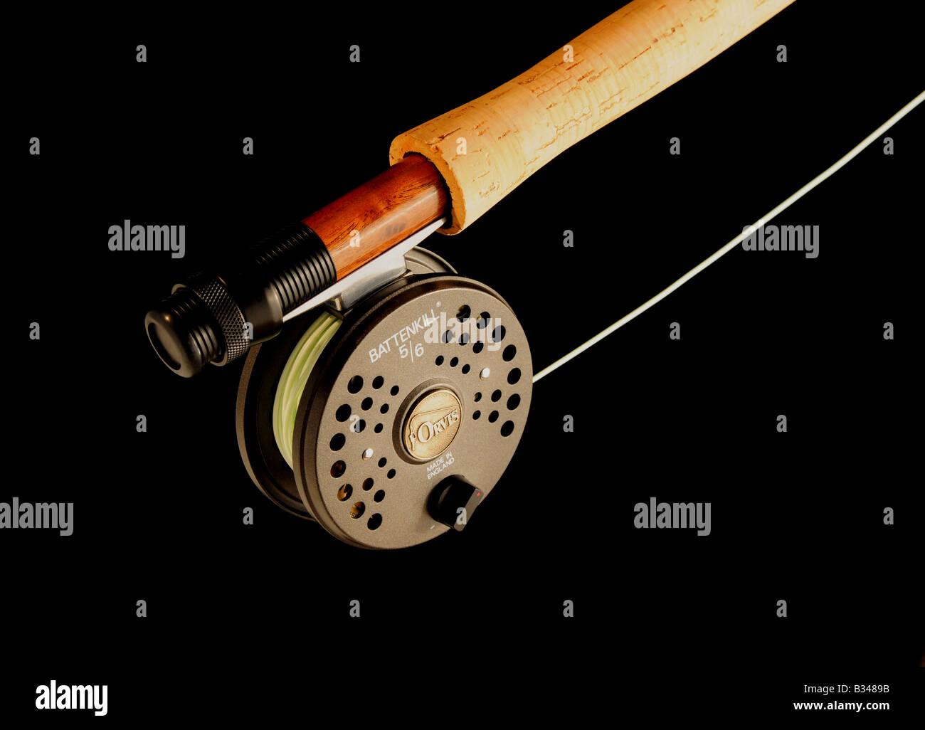 Fly fishing rod and reel Stock Photo - Alamy