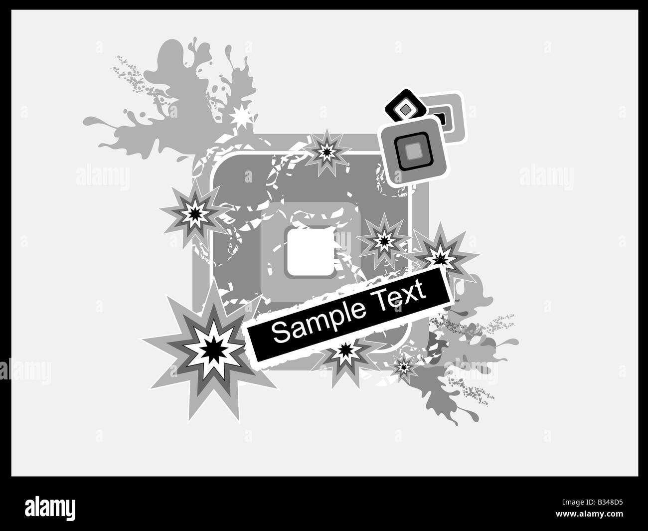 grungy square with text-box Stock Photo - Alamy