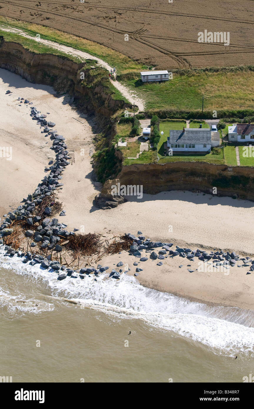 aerial view of cliff erosion at happisburgh, norfolk, england Stock ...