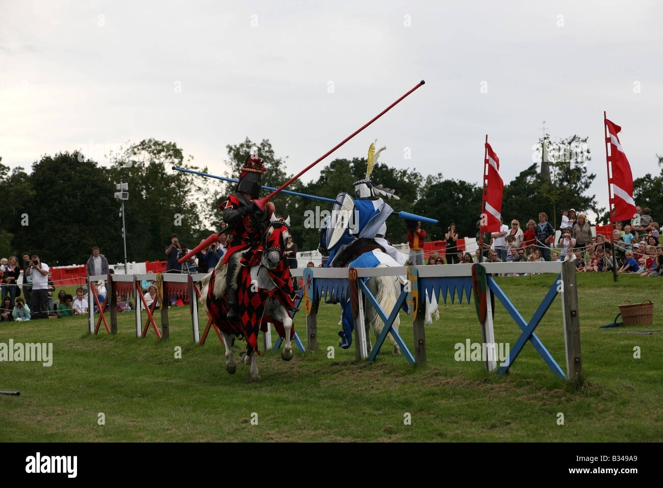 Jousting tournament Hever Castle Kent England during a jousting ...
