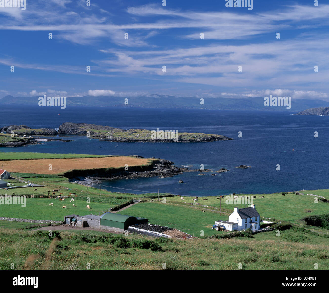 small farm holdings on the western tip of europe Stock Photo - Alamy