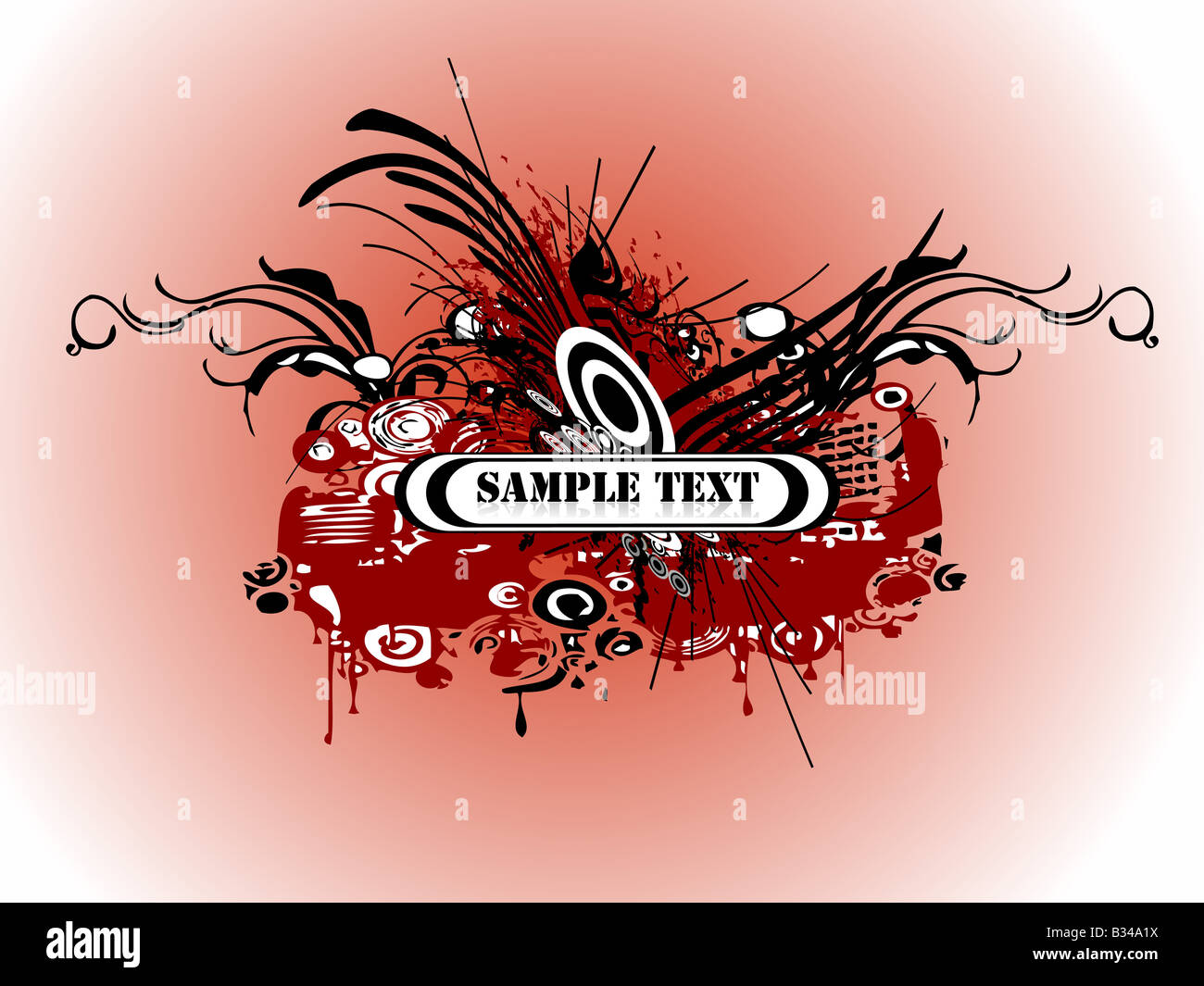 swirly text template on gradient background Stock Photo - Alamy