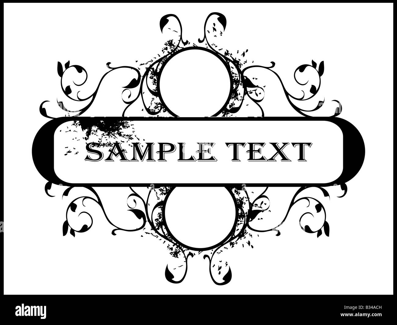 floral sample text with circles Stock Photo - Alamy