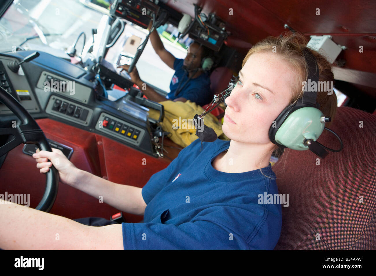 Female fire truck driver hi-res stock photography and images - Alamy