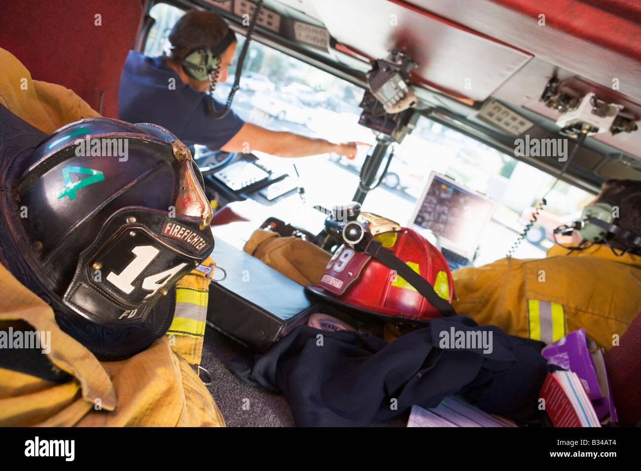 Inside fire truck cab hi-res stock photography and images - Alamy