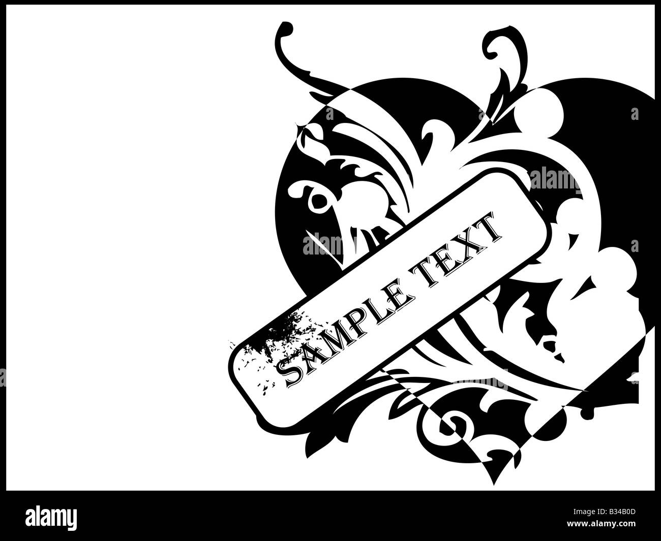 text template and floral heart Stock Photo - Alamy