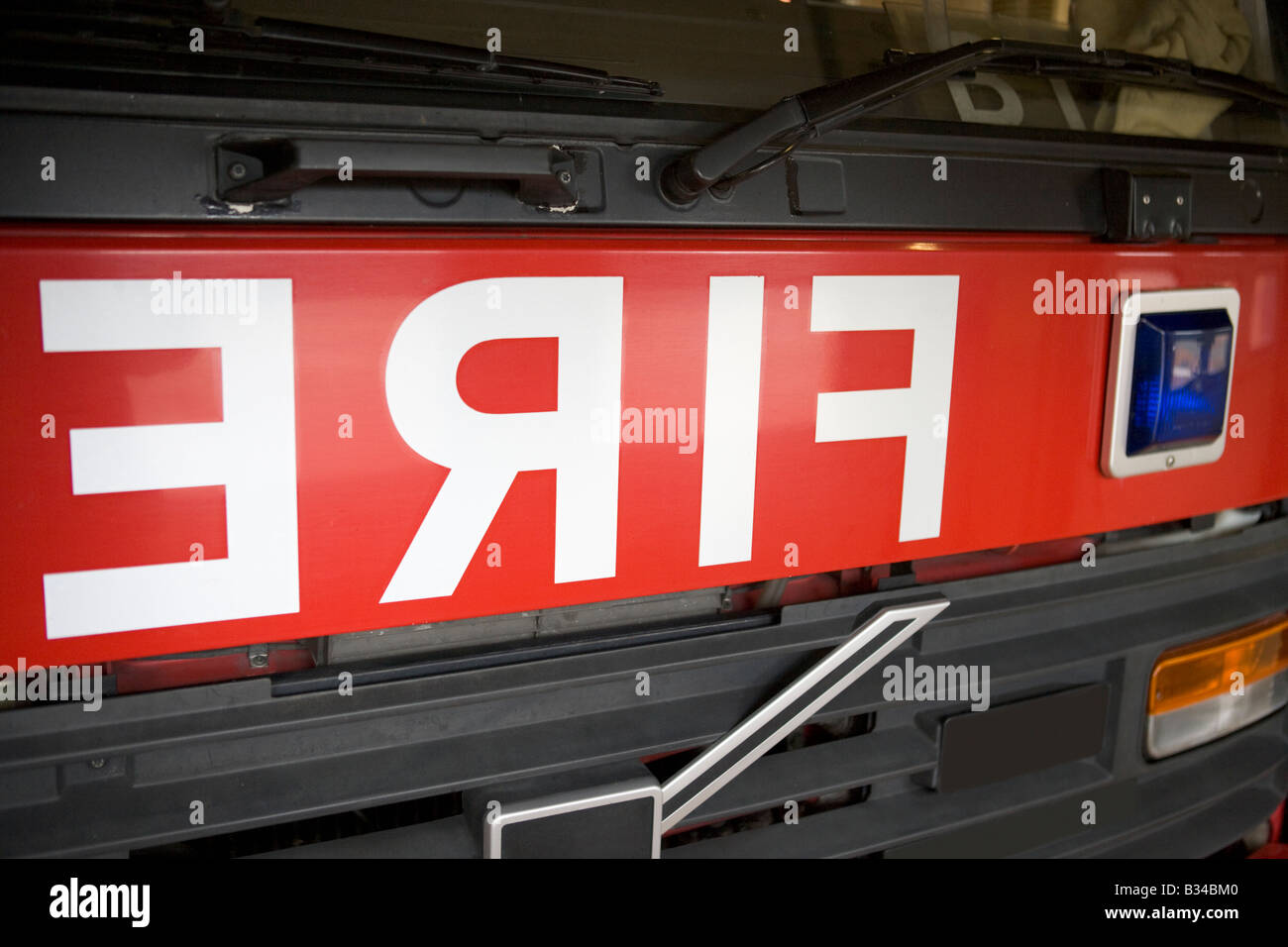 Shot of the front of a fire engine Stock Photo - Alamy