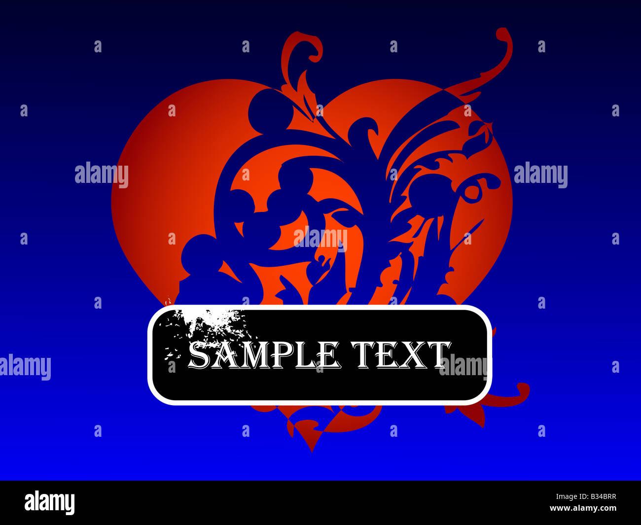 text template and floral heart Stock Photo - Alamy