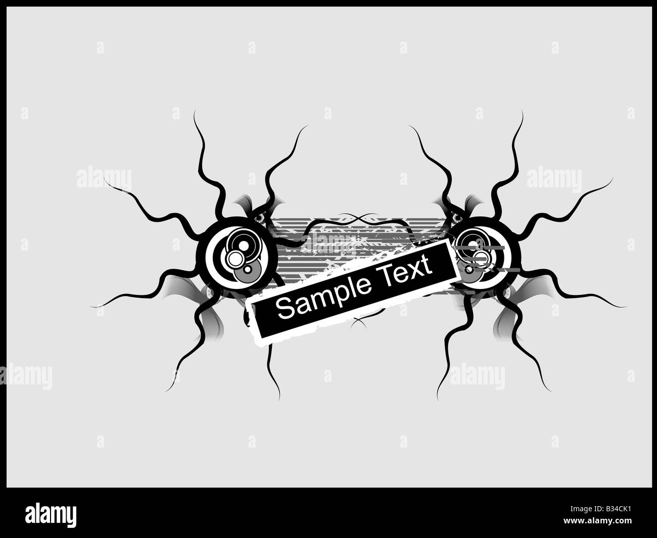 swirly circles with text template on isolated background Stock Photo ...