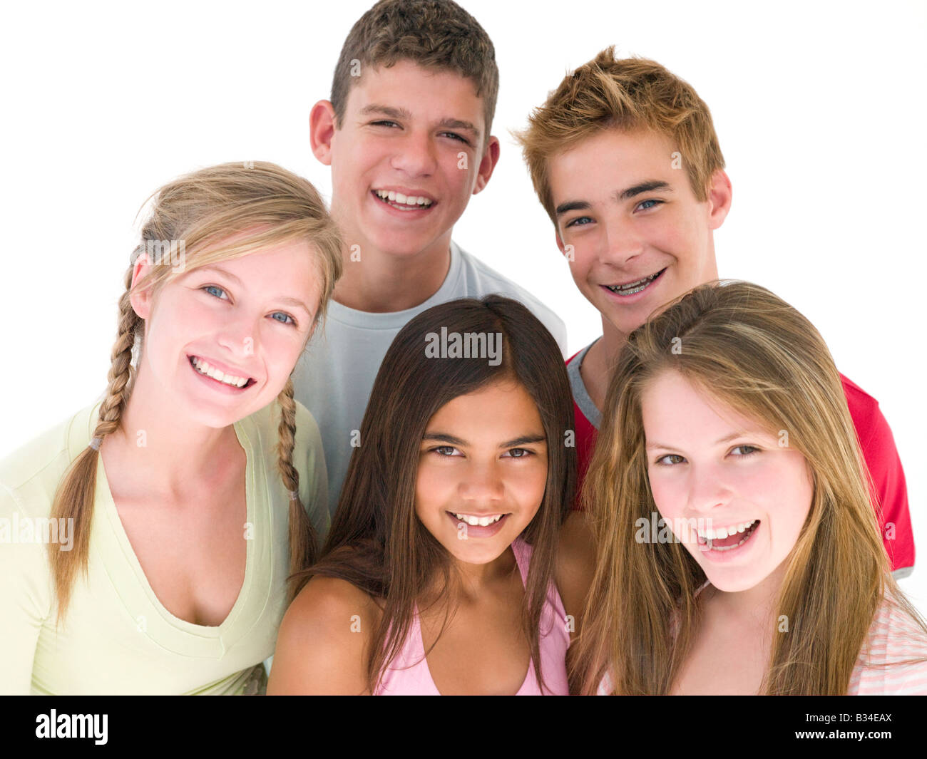 Five friends together smiling Stock Photo - Alamy