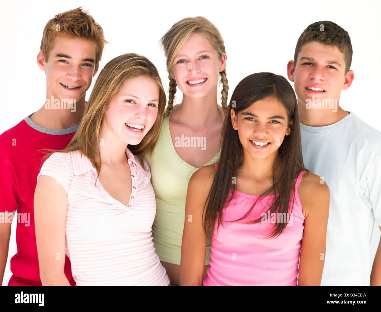 Five friends together smiling Stock Photo - Alamy