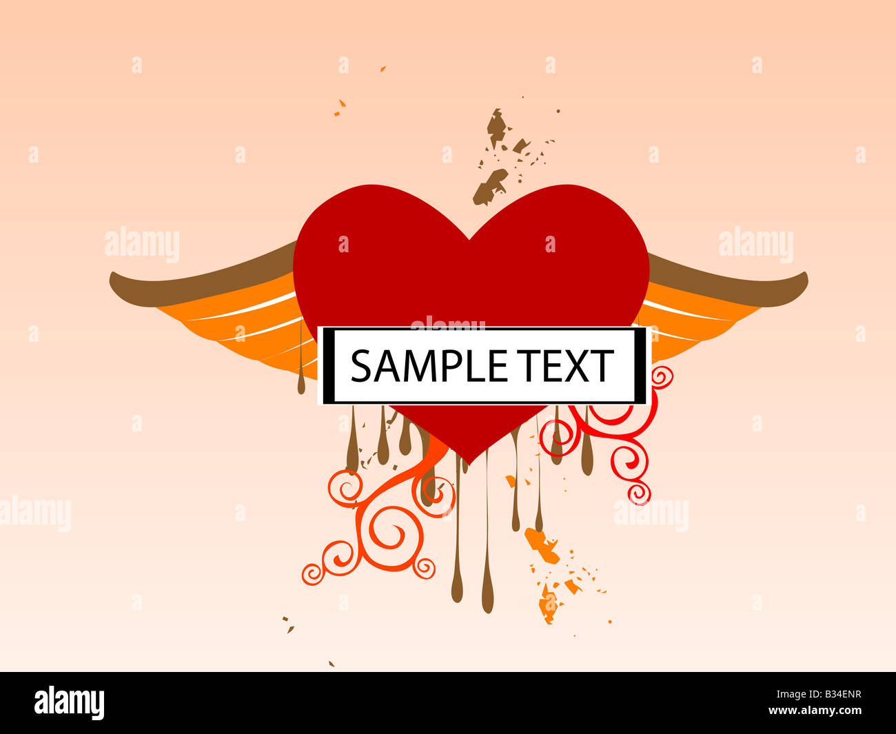stained heart with text box on gradient background Stock Photo - Alamy