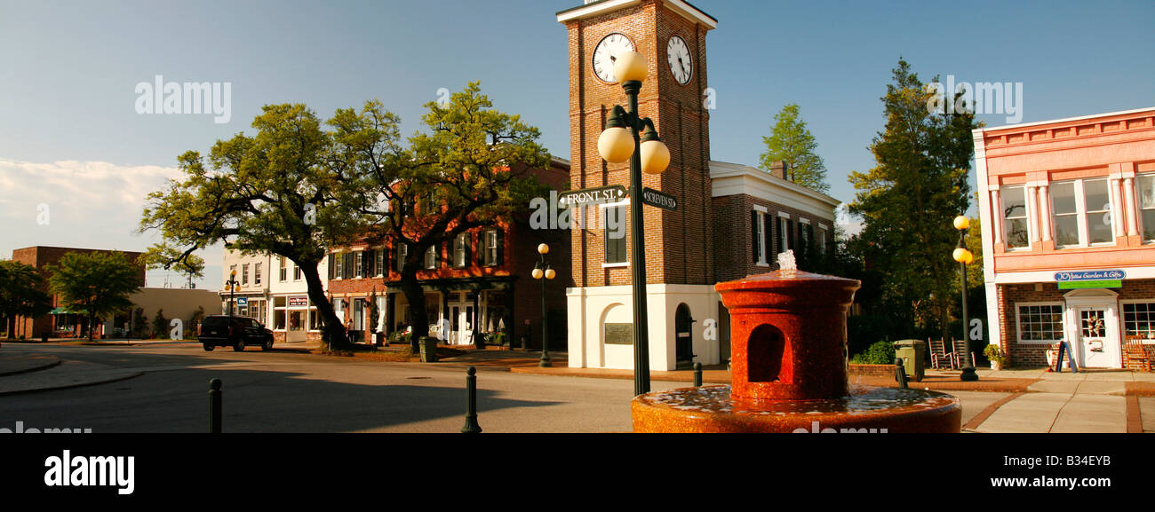 Fountain and Bell tower, Historic Georgetown, South Carolina Stock ...