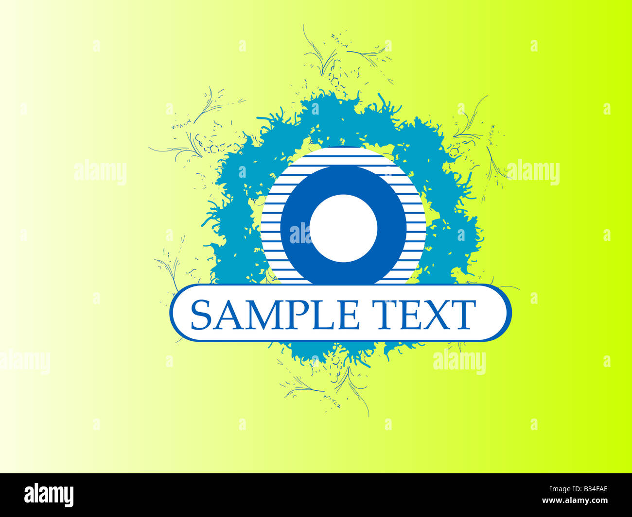 floral circular design with sample text on gradient background Stock ...