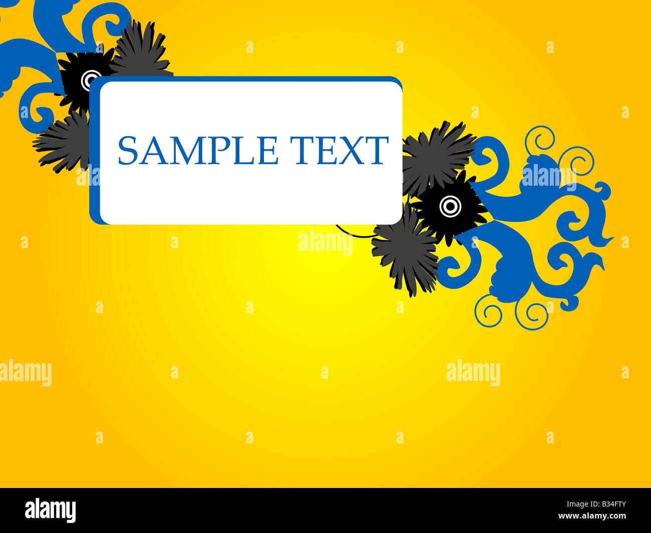 beautiful floral design and sample text on gradient background Stock ...