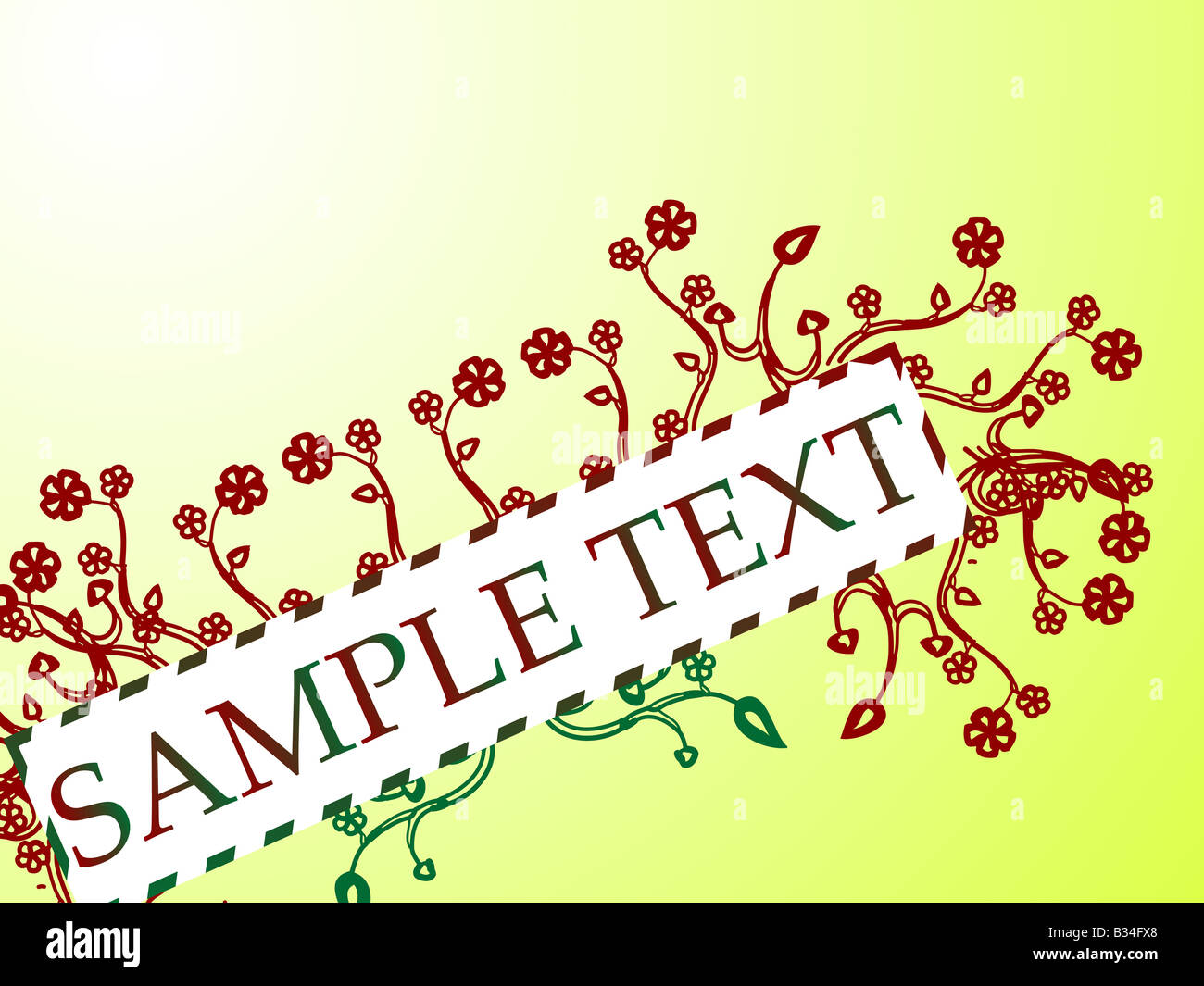 sample text with flowers on gradient background Stock Photo - Alamy