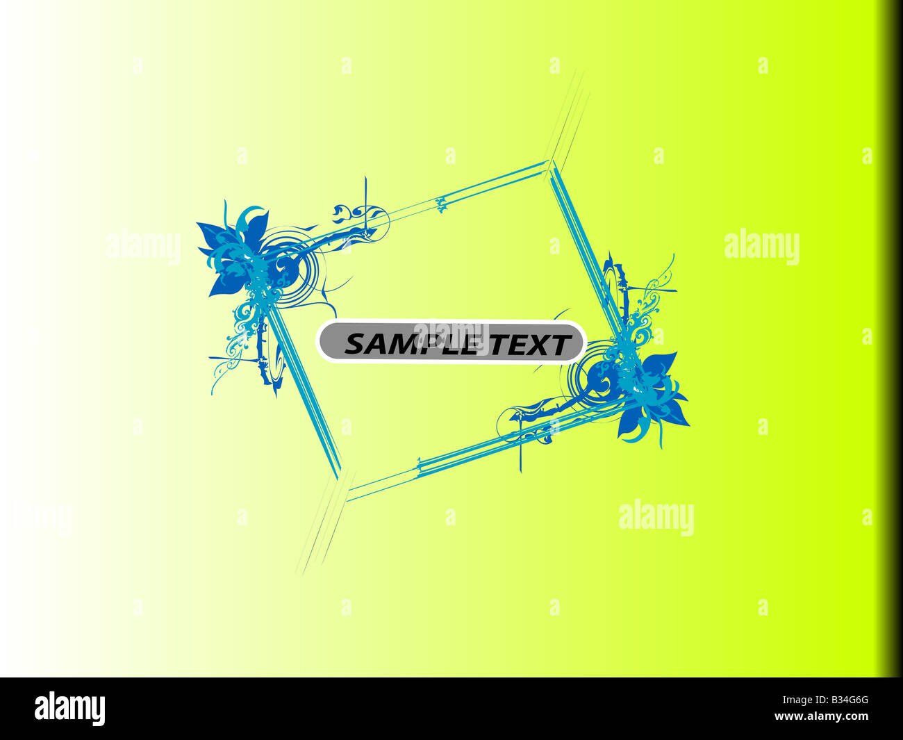 floral frame with text template on gradient background Stock Photo - Alamy