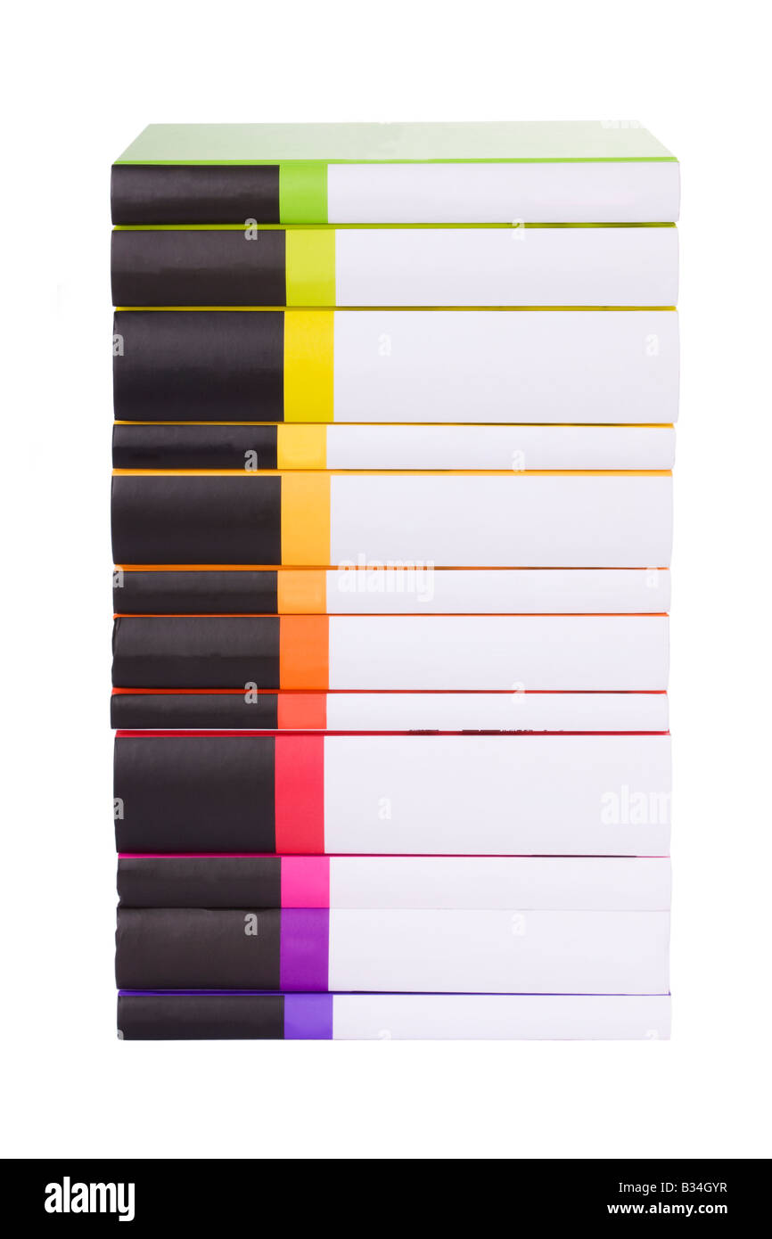 Pile of colorful books isolated on white Stock Photo - Alamy