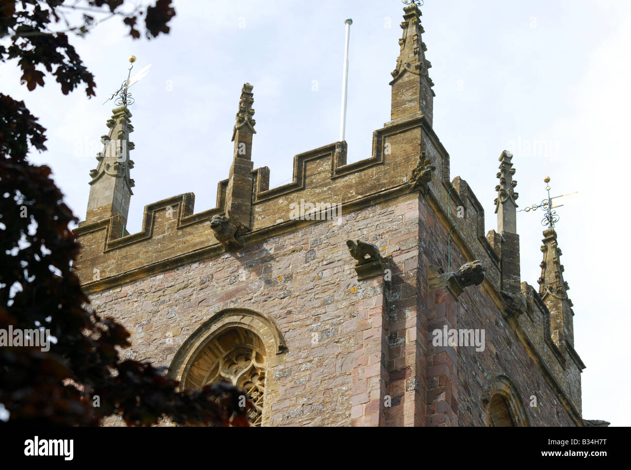 A detail shot of the bell tower of St Peters Church Tiverton the first ...
