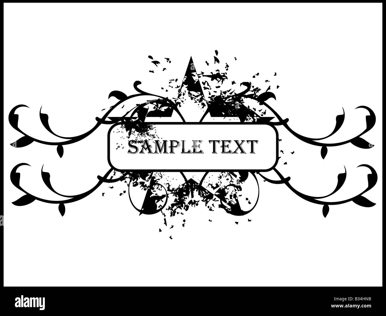 sample text with star and swirls Stock Photo - Alamy