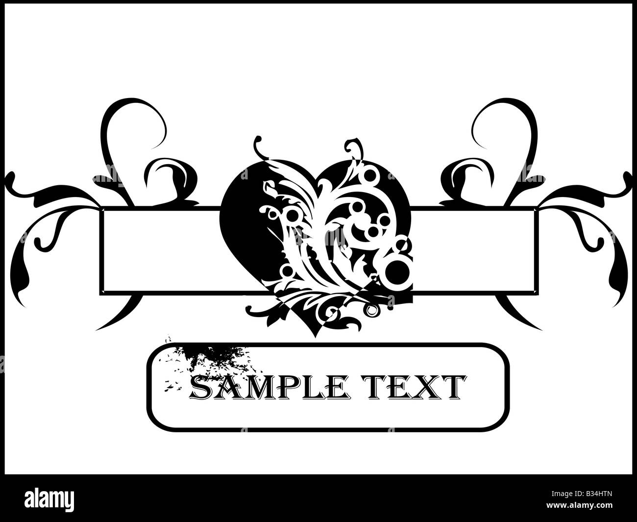 heart and text template on isolated background Stock Photo - Alamy