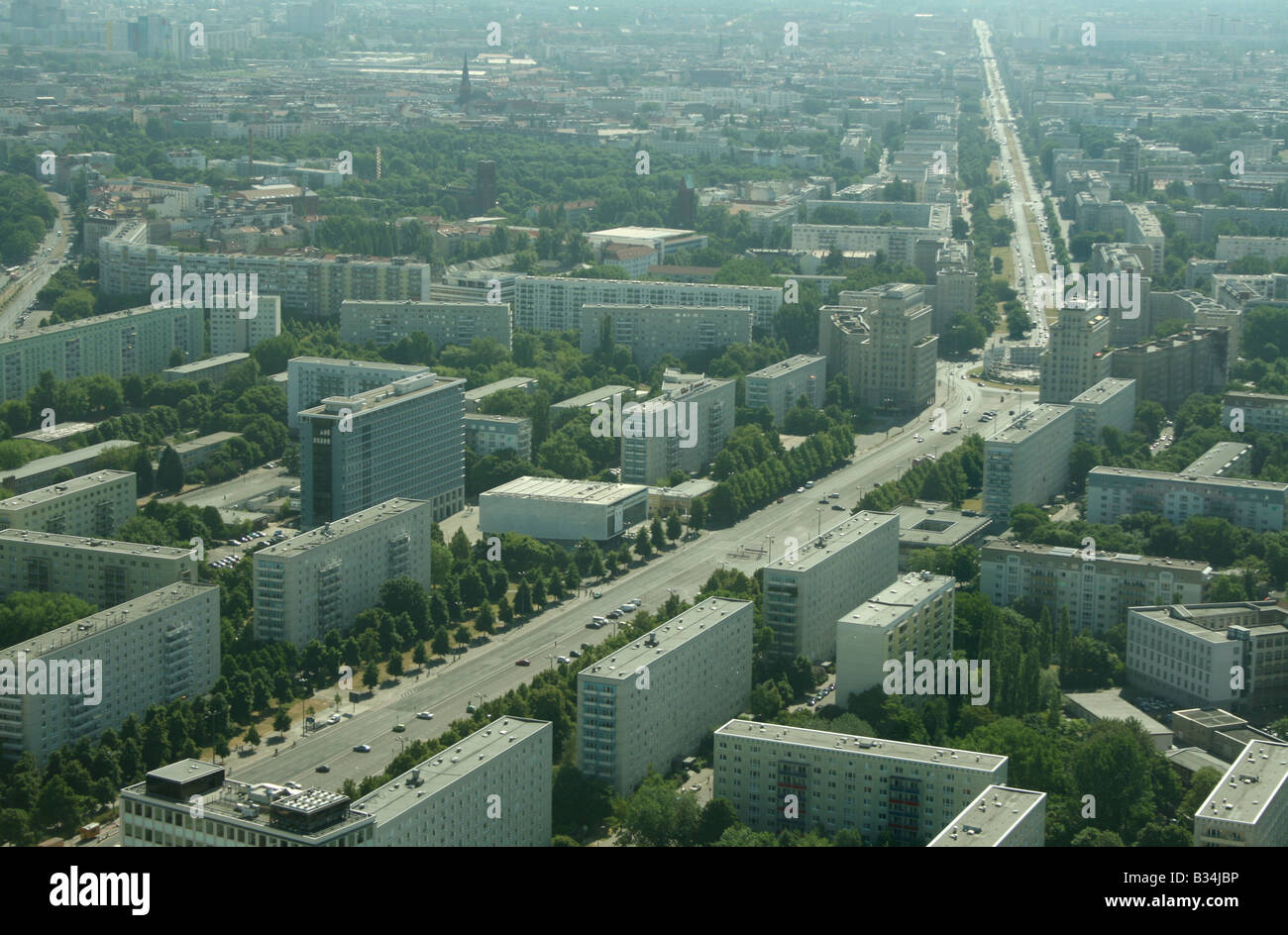 elevated view of Karl Marx Allee Berlin Germany June 2008 Stock Photo ...
