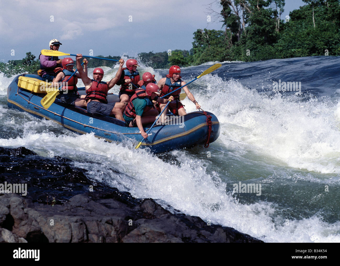 Uganda, Jinja, White-Water rafting can be arranged on the Victoria Nile ...