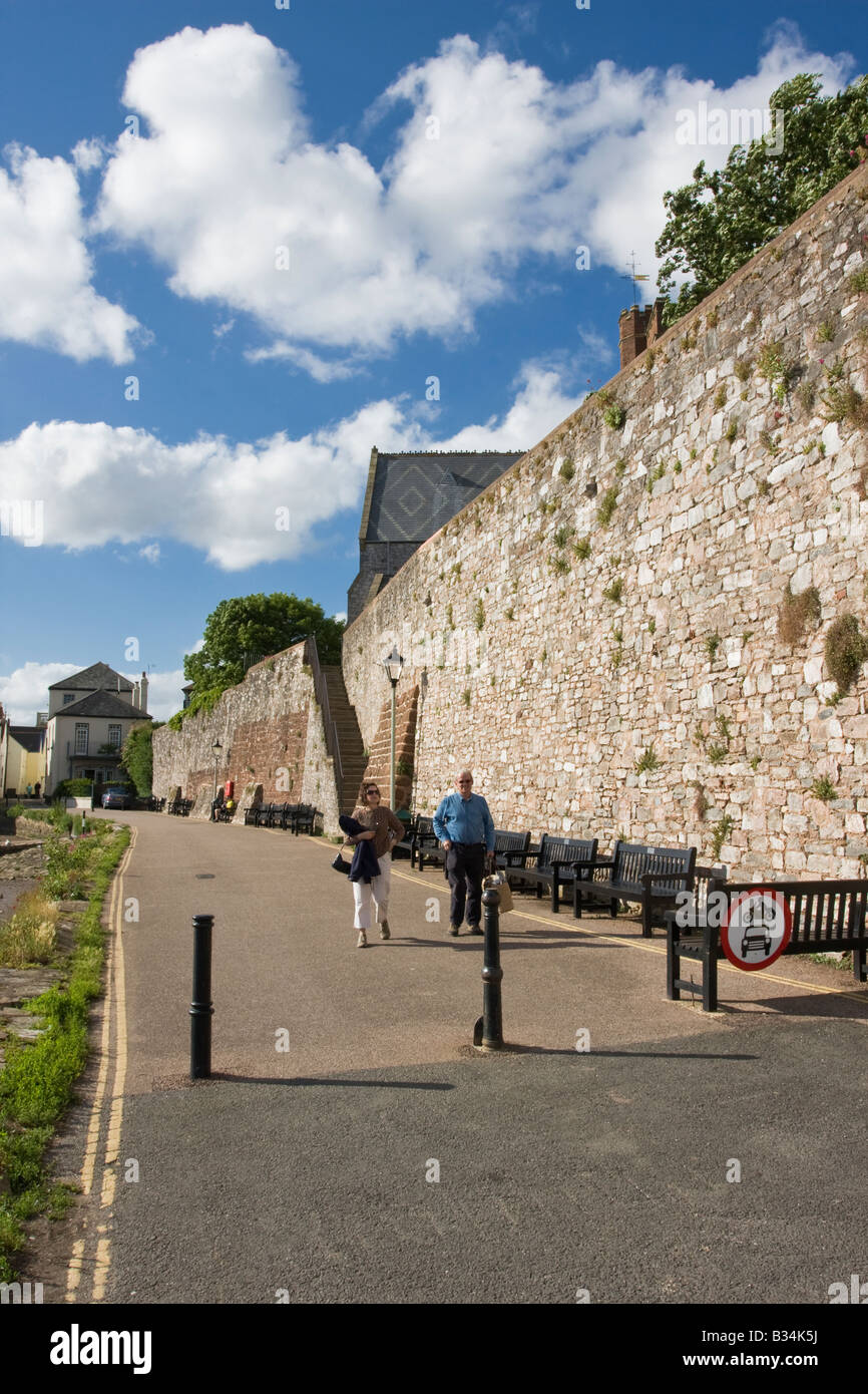 A Couple of Visitors Walking along Ferry Road Topsham Past the Historic ...