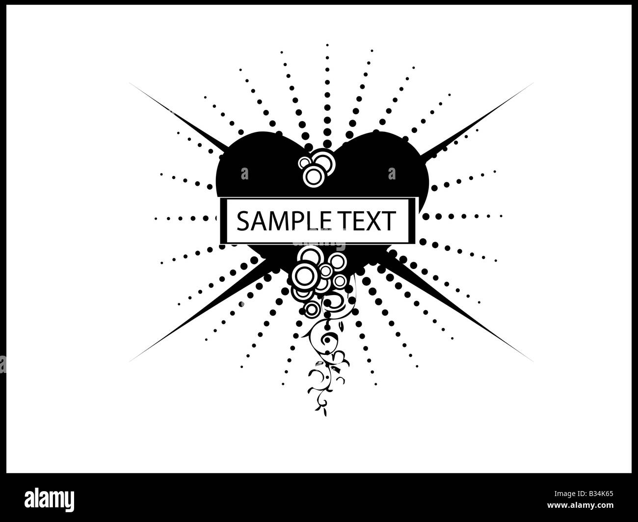 heart with circle and text box on isolated background Stock Photo - Alamy