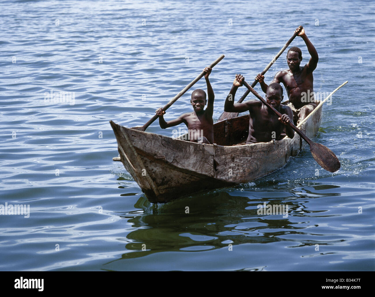 Uganda, Northwest Uganda, Lake Kyoga is formed by the Victoria Nile in ...