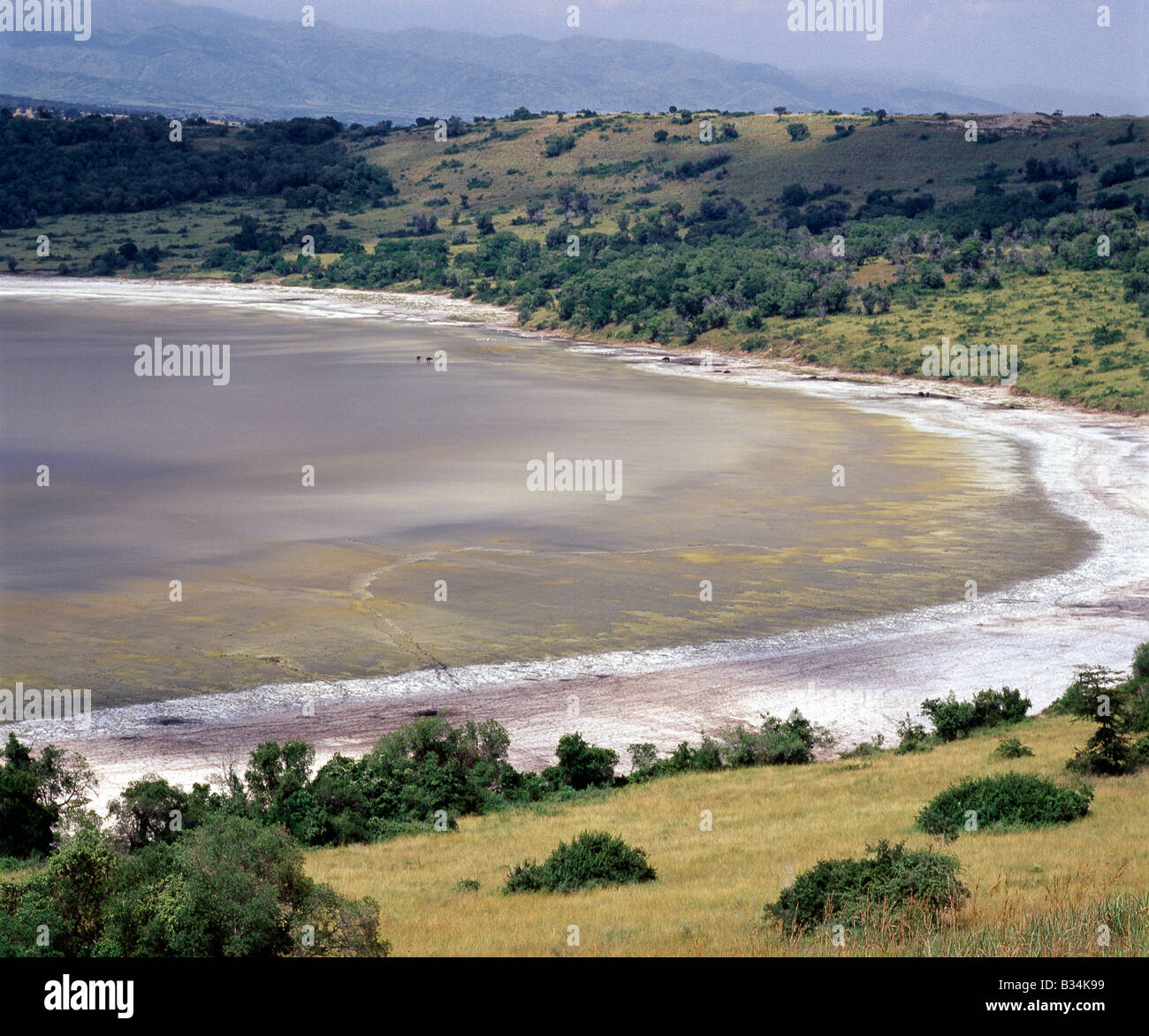 Uganda, Western Uganda, Queen Elizabeth National Park. An alkaline ...