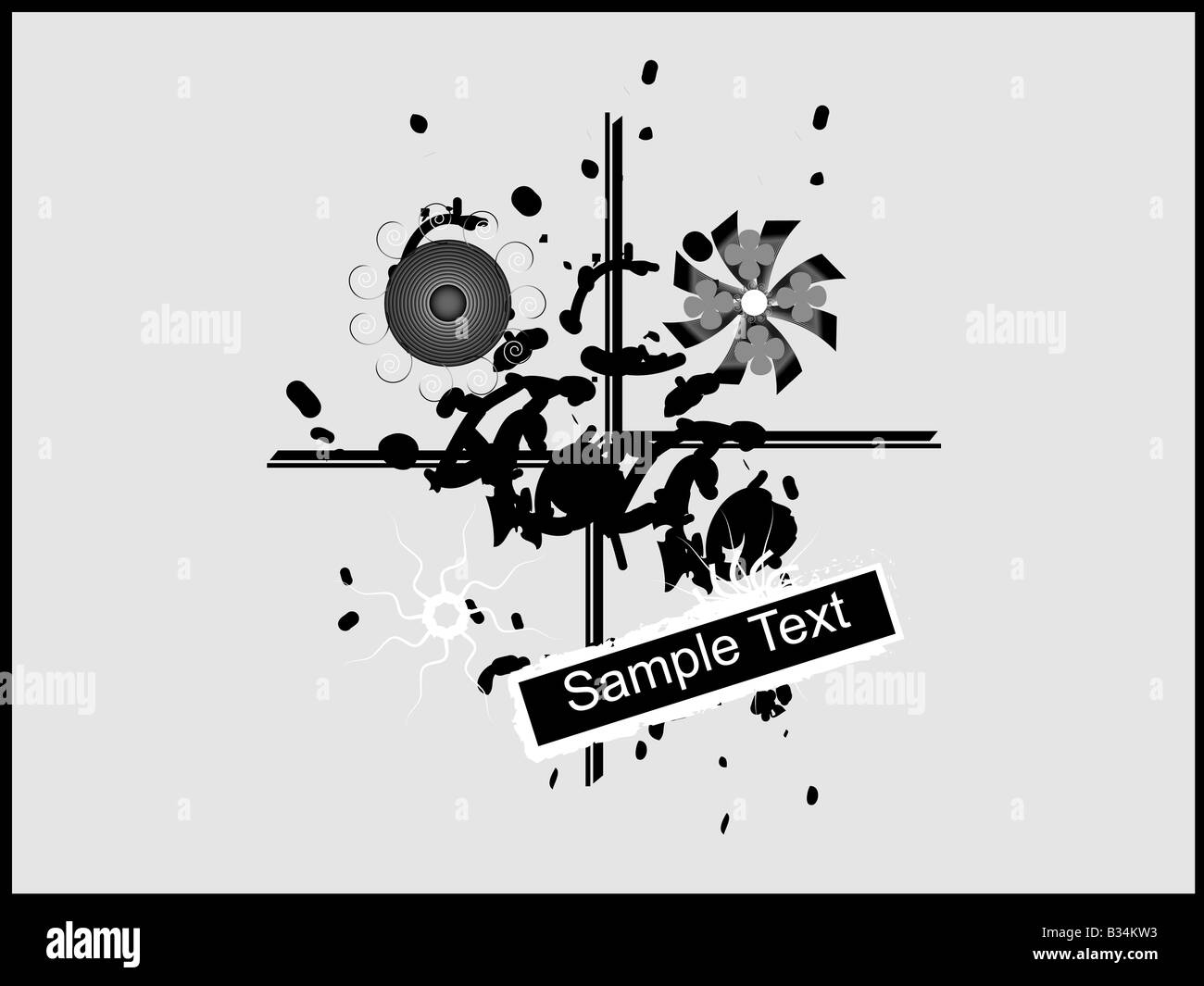 grungy circle and text template on isolated background Stock Photo - Alamy