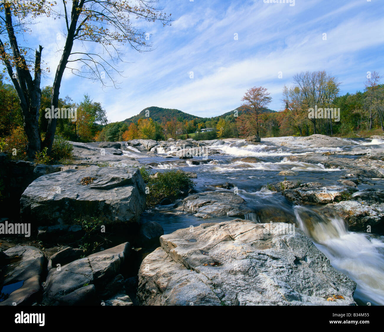 USA New York State Jay Falls East Branch of Au Sable River Adirondaks New York State Stock Photo ...