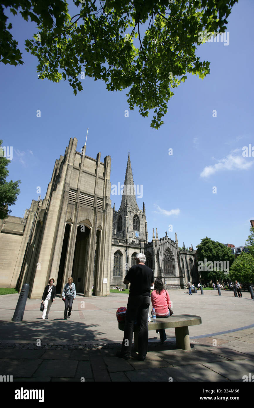 City of Sheffield, England. The modern entrance to the primarily gothic ...