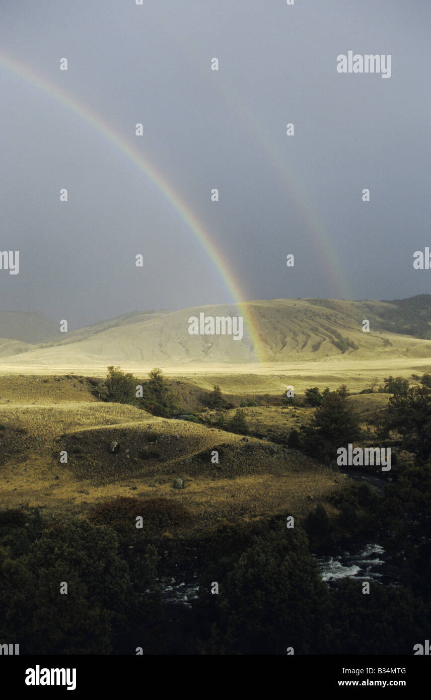 Double rainbow Yellowstone National Park Wyoming USA Stock Photo - Alamy