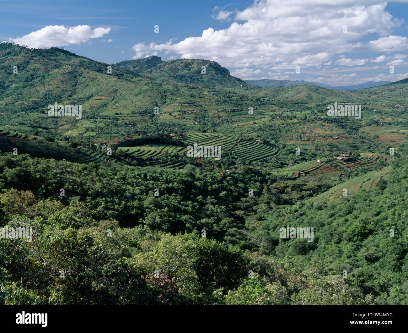 Kenya, Makueni, Mboni. Fertile farming country in Makueni district ...