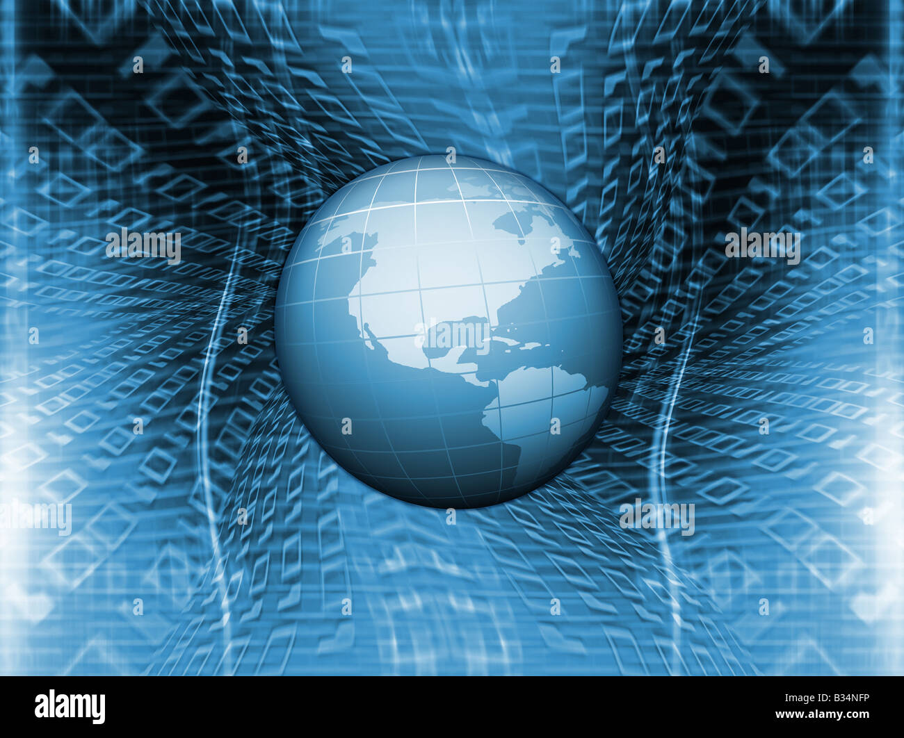 3d render of globe on binary code background Stock Photo - Alamy