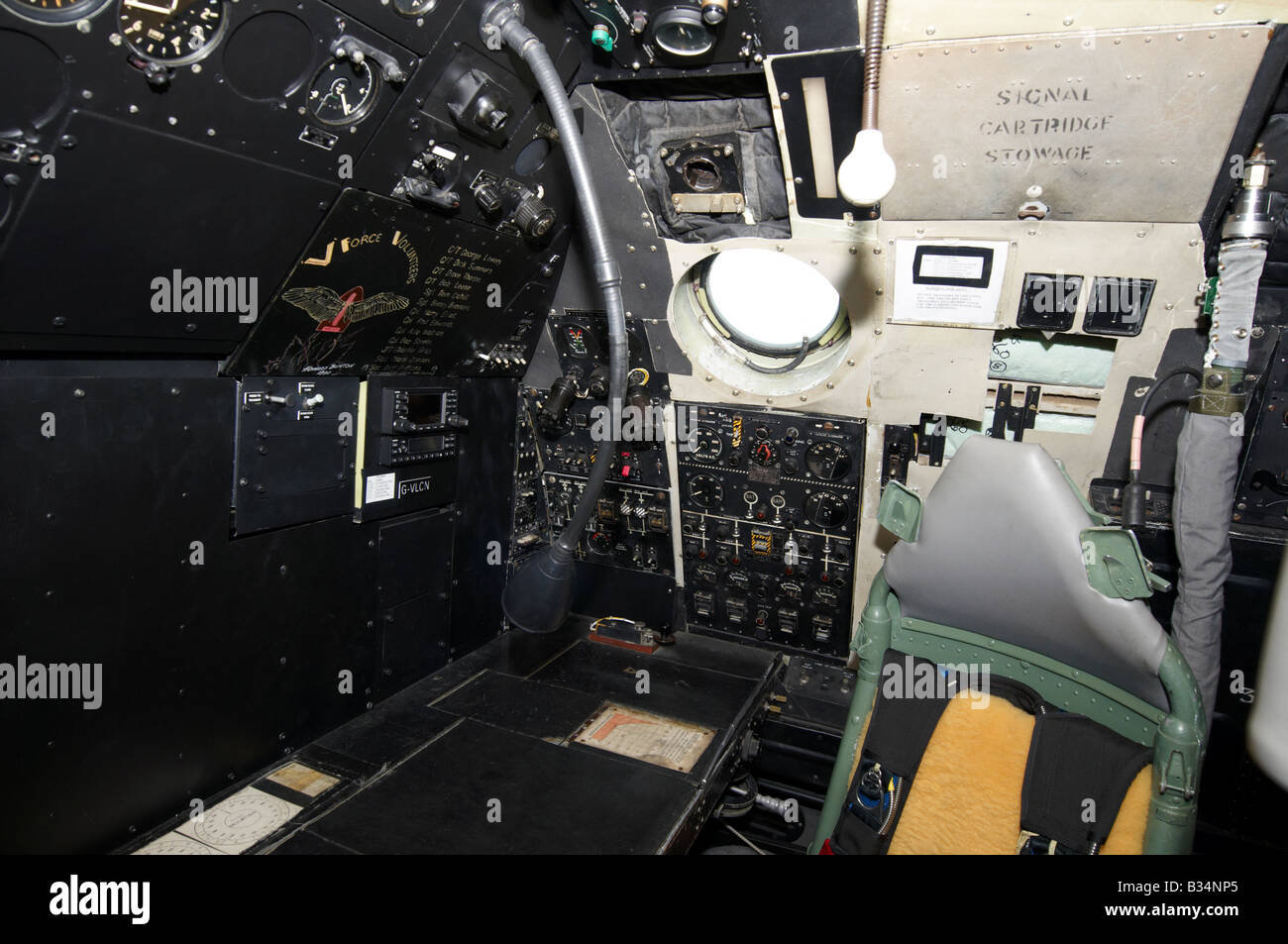 Restored Avro Vulcan Navigators seat Farnborough Air Show 2008 Stock ...