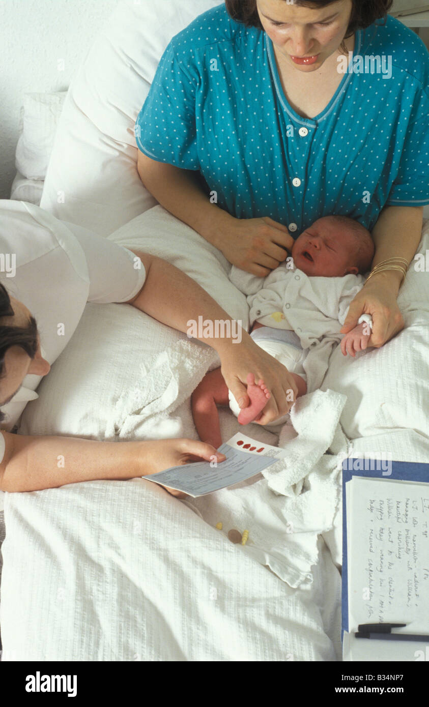 Newborn baby having the Guthrie test Stock Photo - Alamy