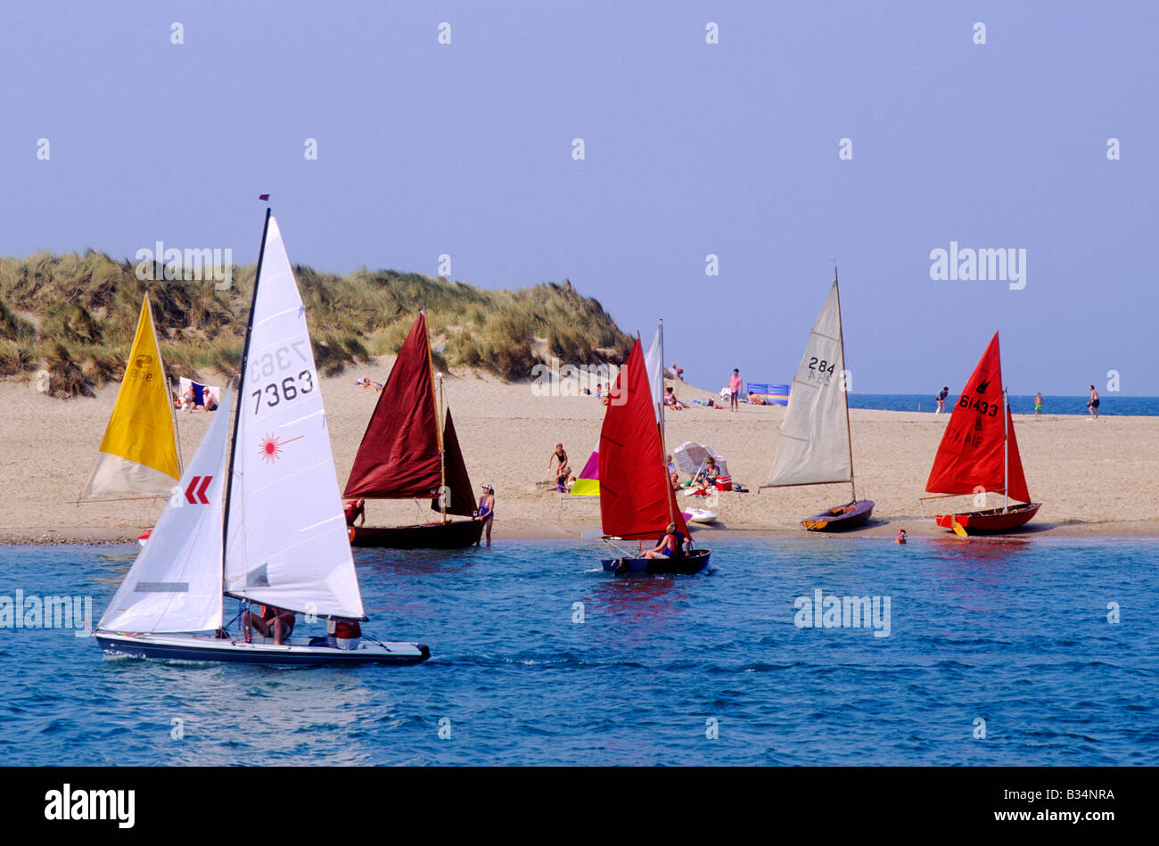 Scolt Head Island sailing dingy dingies sand sandy beach sail North Sea ...