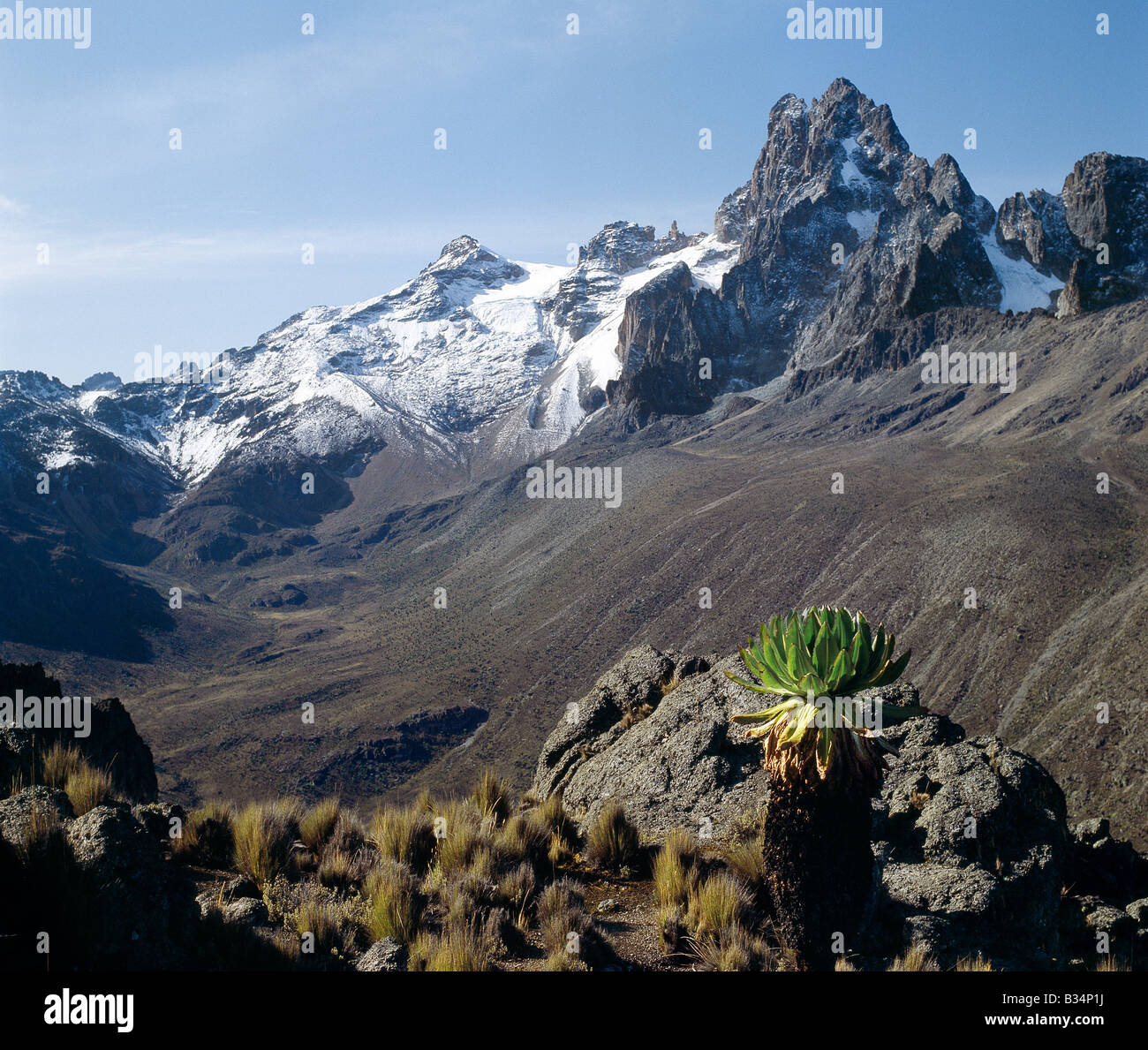 Kenya, Central Highlands, Mount Kenya, 17,058 feet high, is Africa's ...