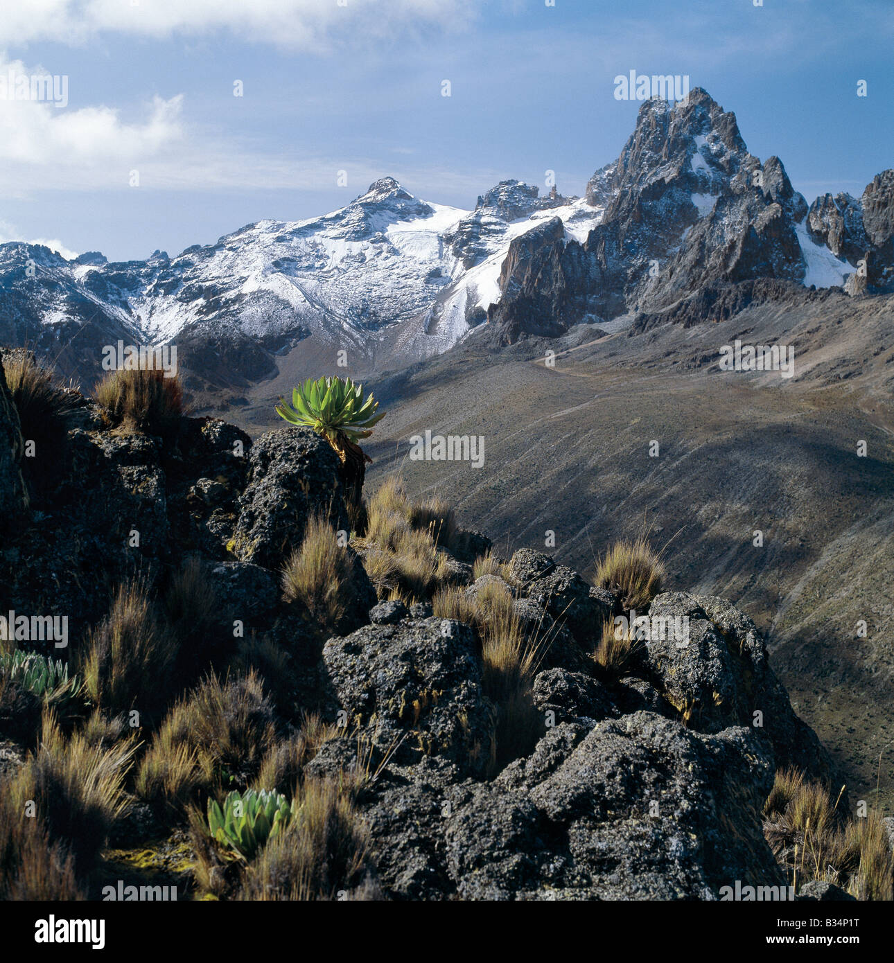 Kenya, Central Highlands, Mount Kenya, 17,058 feet high, is Africa's ...